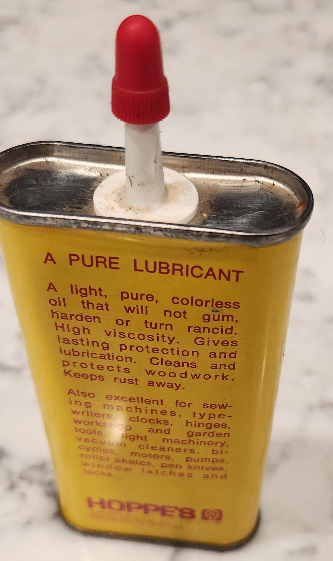 Vintage HOPPES NO.9 Lubricating Oil, 3oz Handy Oiler Can. Full. Made in ...