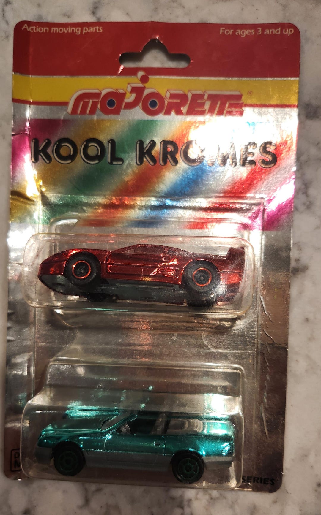 1990 MAJORETTE Ferrari F40 Kool Kromes 1:64 Diecast Red No.280 Green ...
