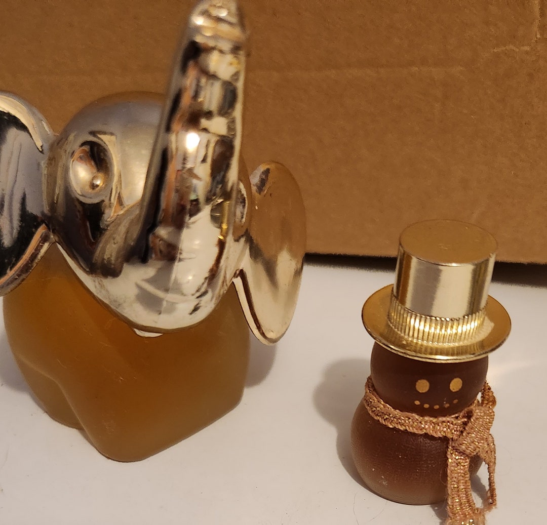 Vintage AVON Good Luck Elephant SONNET Cologne 1.5 Oz and Snowman Field ...