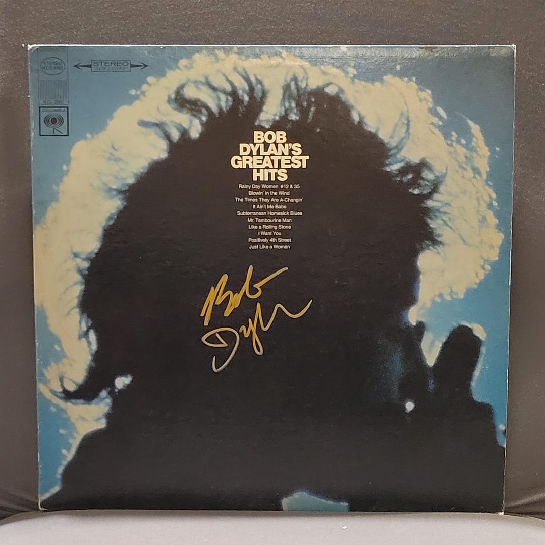 Bob Dylan Signed Lp Greatest Hits 1, Original, Vintage, Great Gifts ...