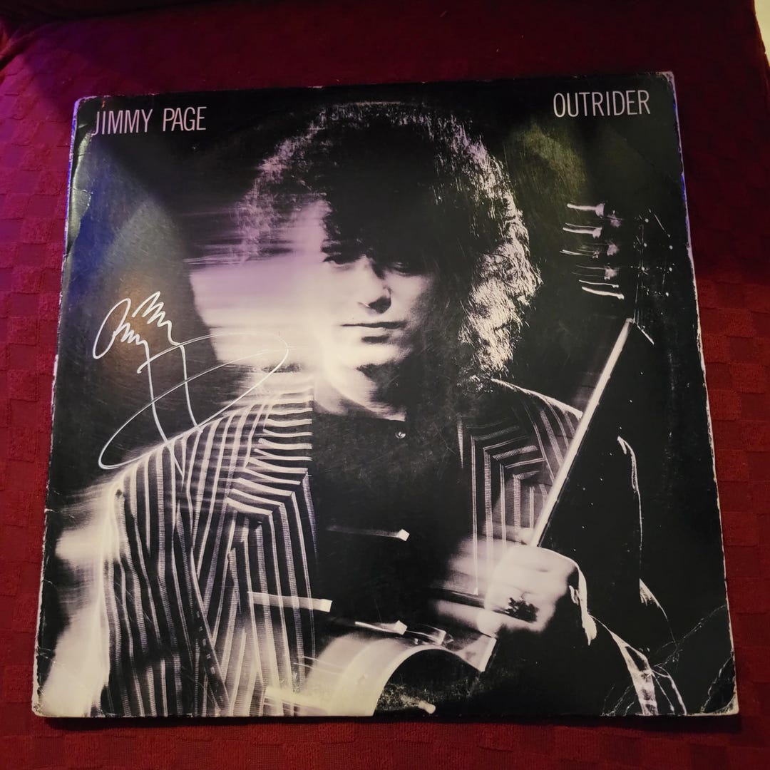 Jimmy Page Signed Lp Outrider, Original, Vintage, Great Gifts, 70s 80s ...