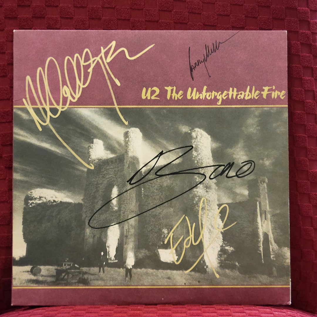 U2 Signed Lp the Unforgettable Fire, Original Album, Vintage Vinyl ...