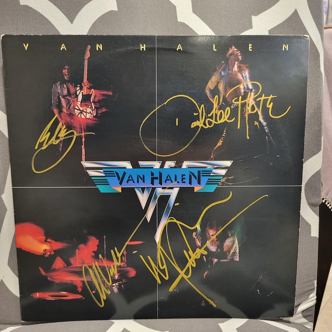 Van Halen Signed Lp Debut 1978 , 4 Members, Original Album, Vintage ...