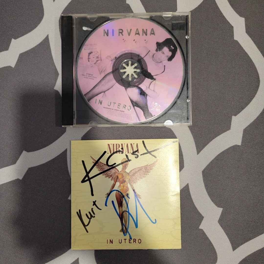 Nirvana Signed Cd in Utero, 3 Members, Original, Vintage, Great Gifts, 70s 80s 90s - Etsy