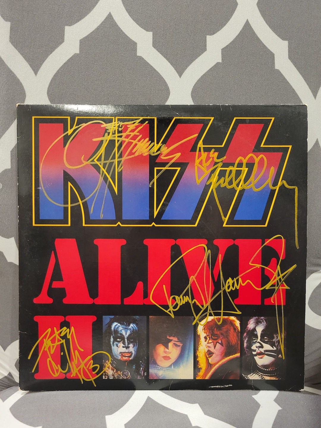 Kiss Signed Lp Alive 2, Full Band, Original Album, Vintage Vinyl Record ...