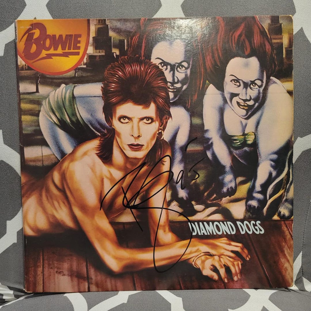 David Bowie Signed Lp Diamond Dogs, Original, Vintage, Great Gifts, 70s ...