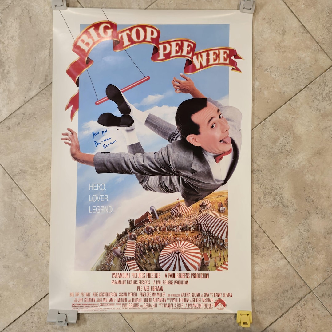 Signed Big Top Pee Wee Movie Poster – 1988 Vintage - Etsy
