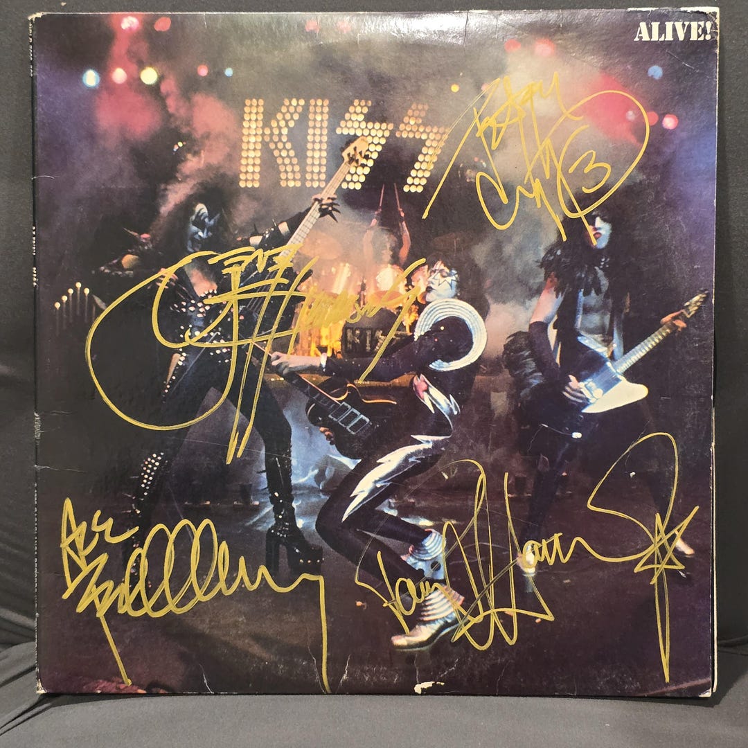 Kiss Signed Lp Alive, 4 Members, Original, Vintage, Great Gifts, 60s ...