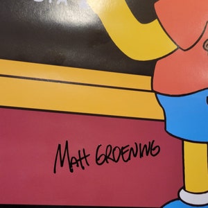 The Simpsons Signed Poster Bart Simpson Blackboard, Matt Groening ...