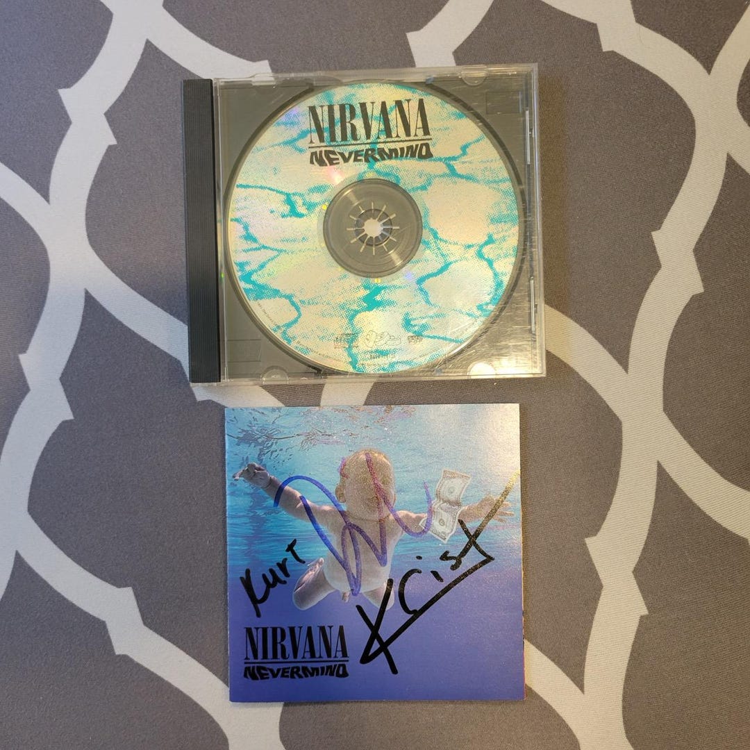 Nirvana Signed Cd Nevermind, 3 Members, Original, Vintage, Great Gifts, 70s 80s 90s - Etsy