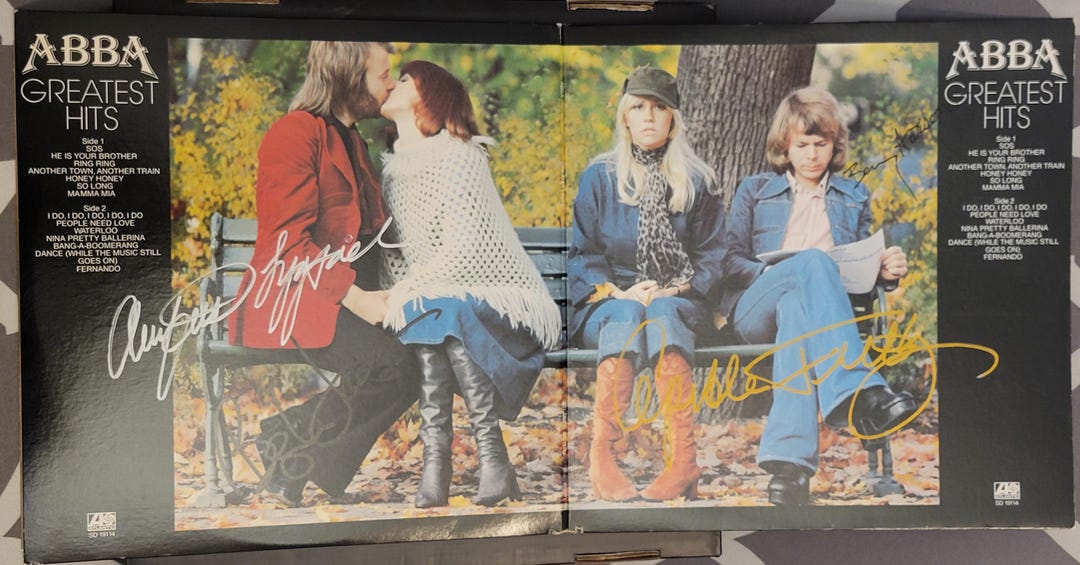 ABBA Signed Lp Greatest Hits Volume 1 by 4 Original Members, Original ...