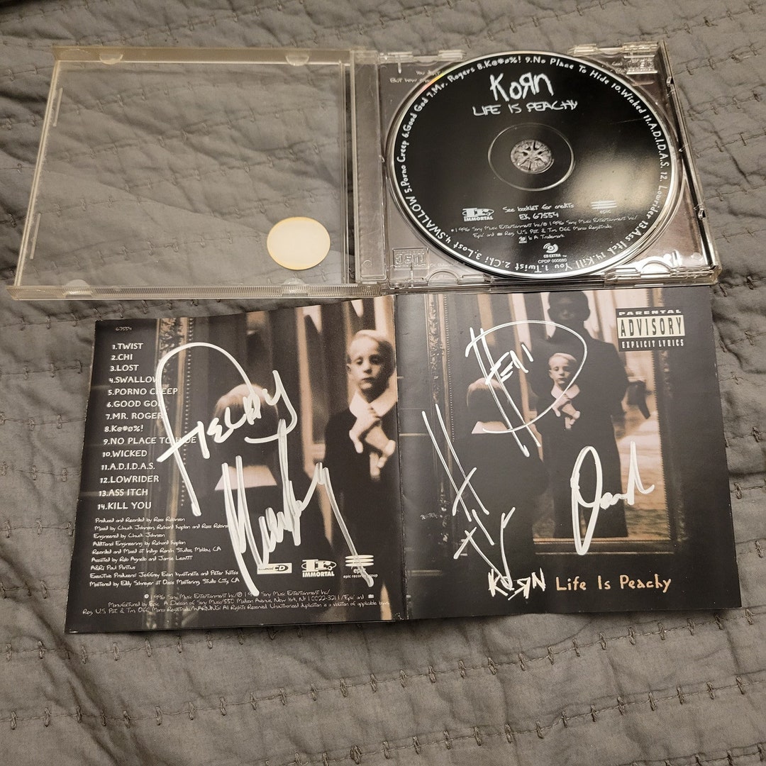 Korn Signed Cd Life is Peachy 1996, Full Band, Original, Vintage, Great ...