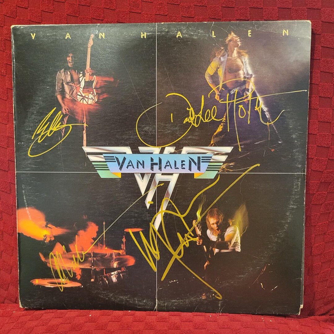 Van Halen Signed Lp Debut 1978 , 4 Members, Original, Vintage, Great ...