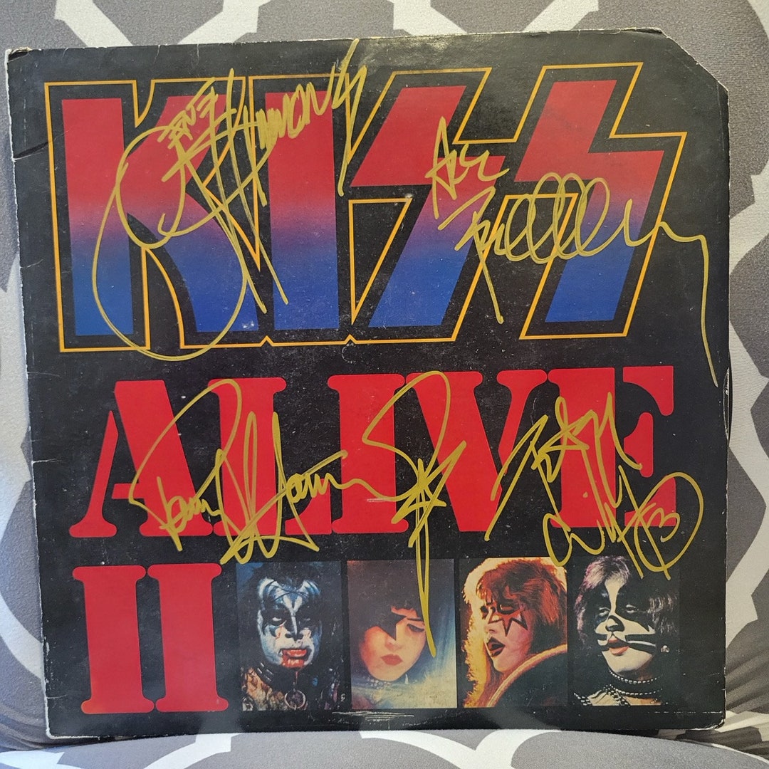 Kiss Signed Lp Alive 2, 4 Members, Original Album, Vintage Vinyl Record ...