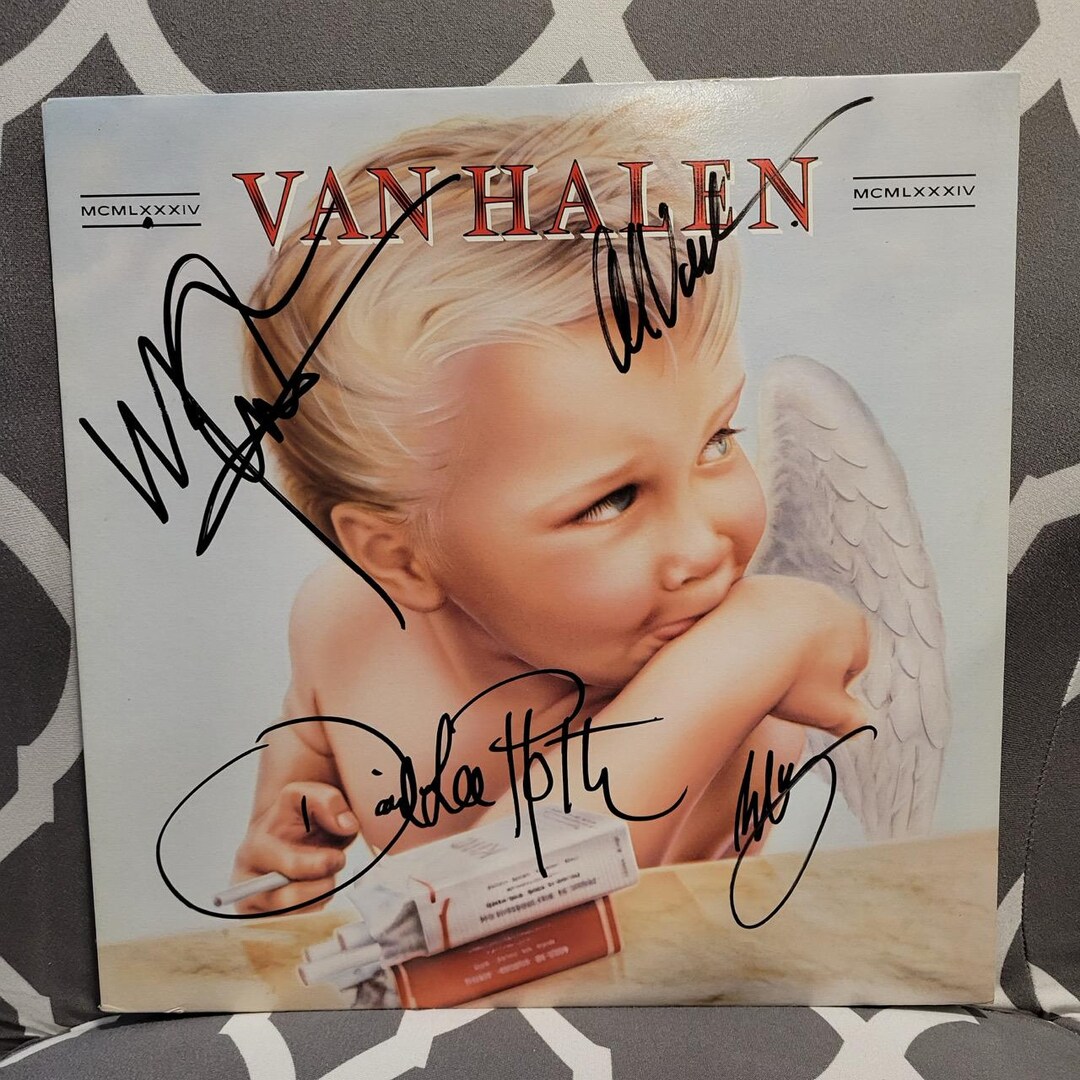 Van Halen Signed Lp 1984, 4 Members, Original, Vintage, Great Gifts ...