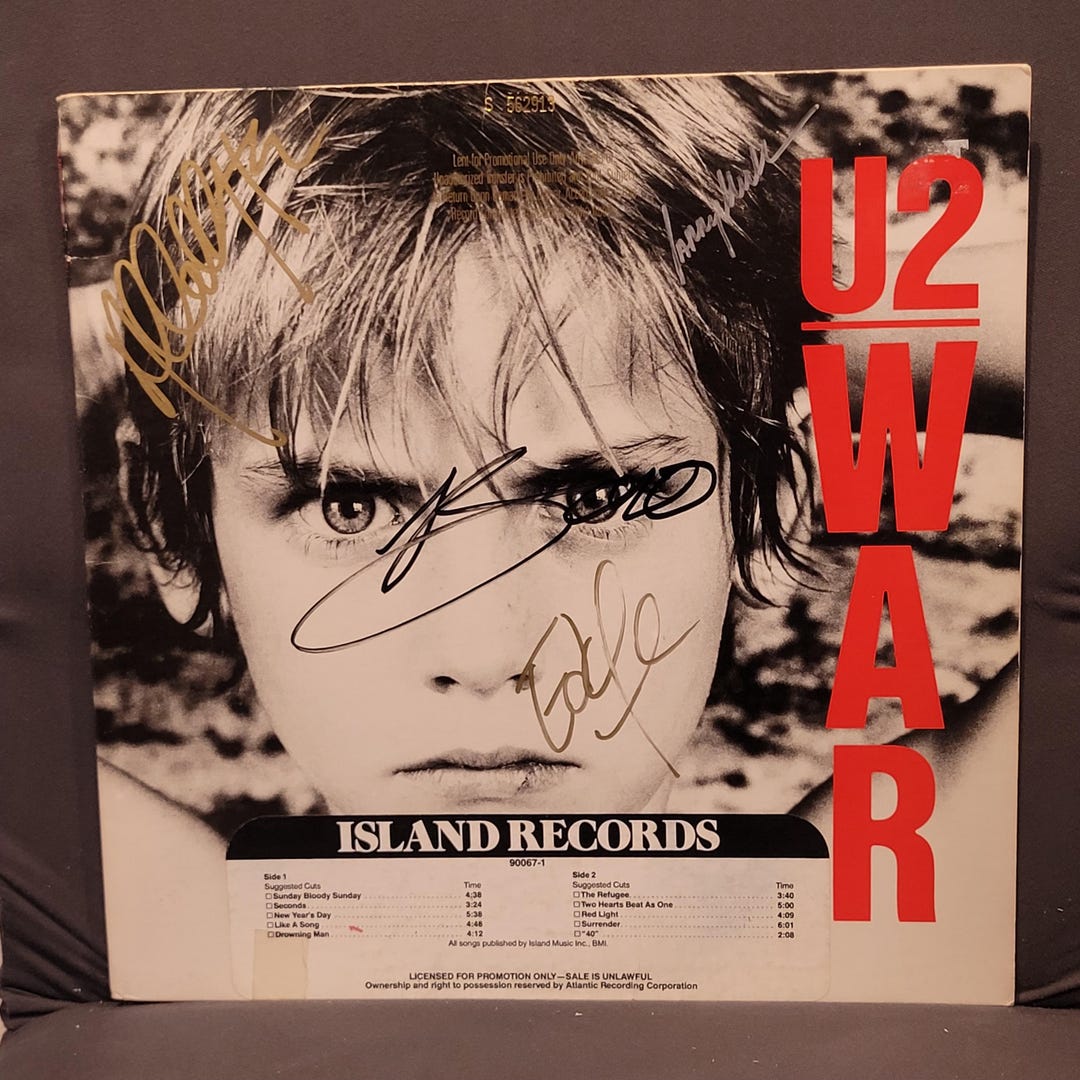 U2 Signed Lp War Promo, 4 Members, Original, Vintage, Great Gifts, 70s ...