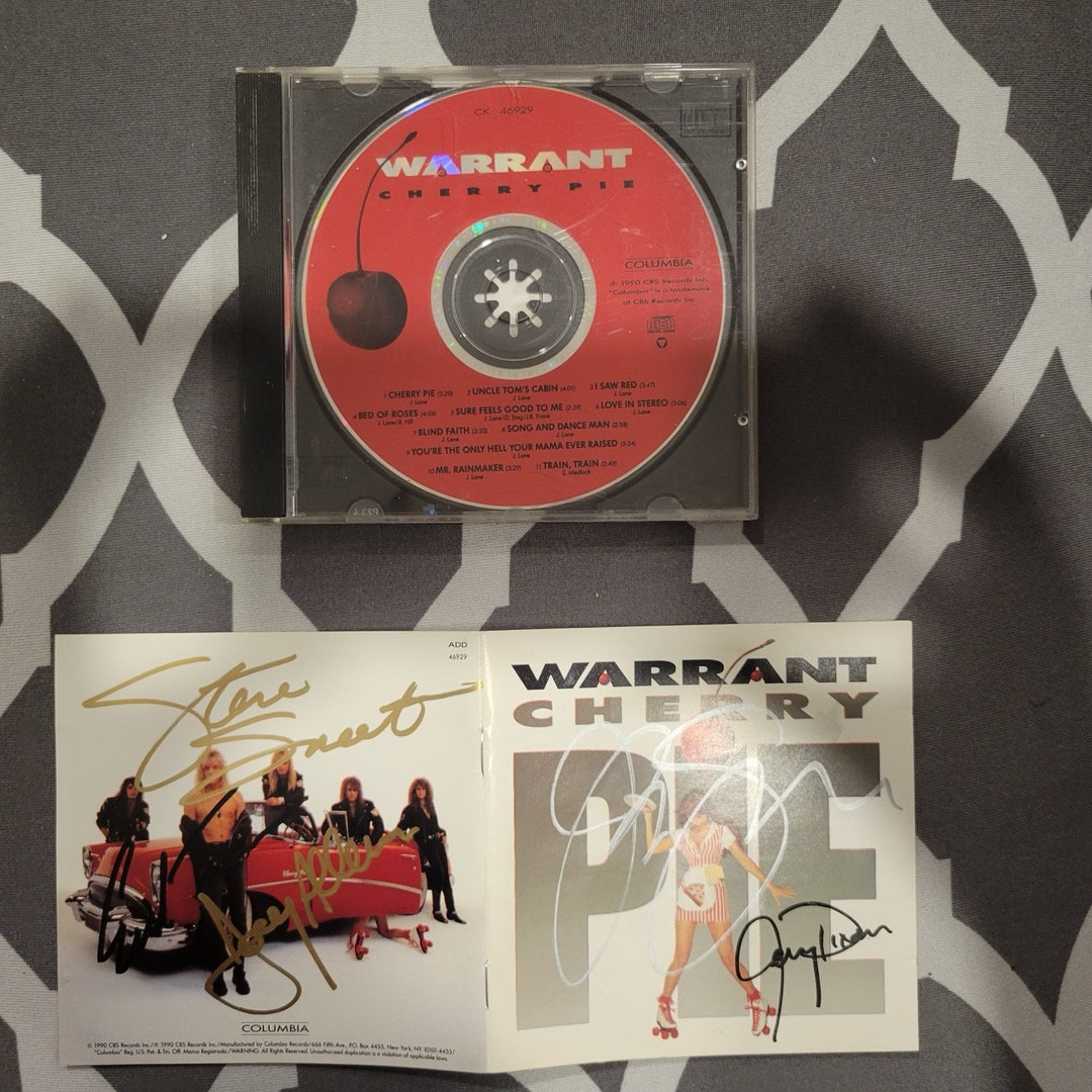 Warrant Signed Cd Cherry Pie, 5 Members, Full Band, Original Album ...