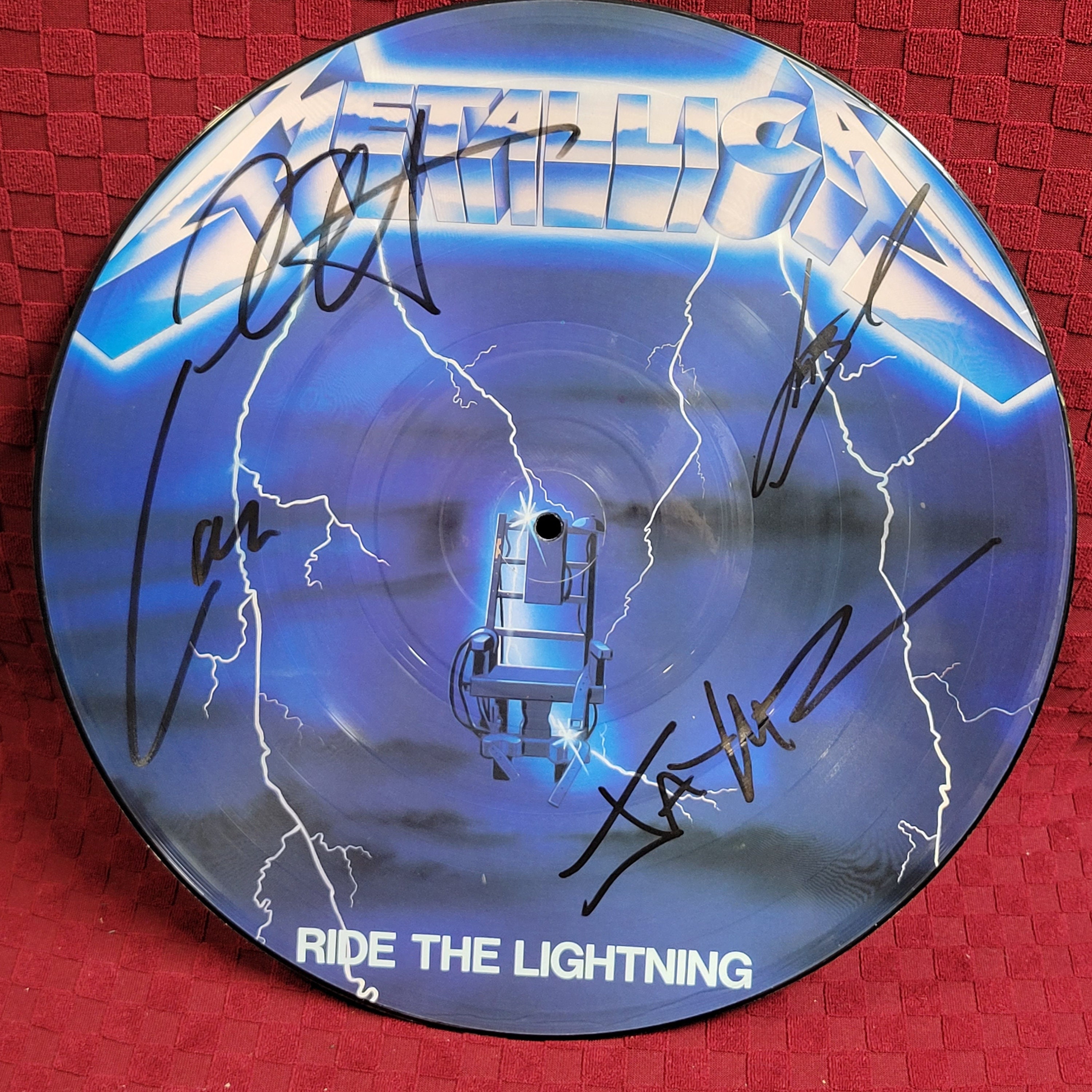 Metallica signiert LP Ride The Lightning, komplett Band, Original ...