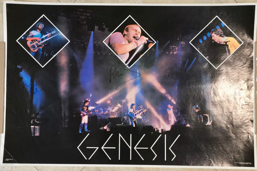 Genesis Signed Poster 1982, 3 Members, Original, Vintage, Great Gifts ...