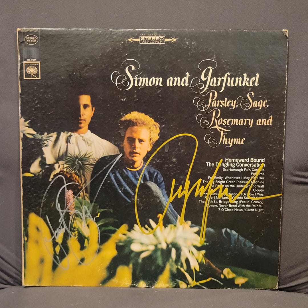 Signed Simon & Garfunkel Parsley Sage Rosemary and Thyme LP, Vintage ...