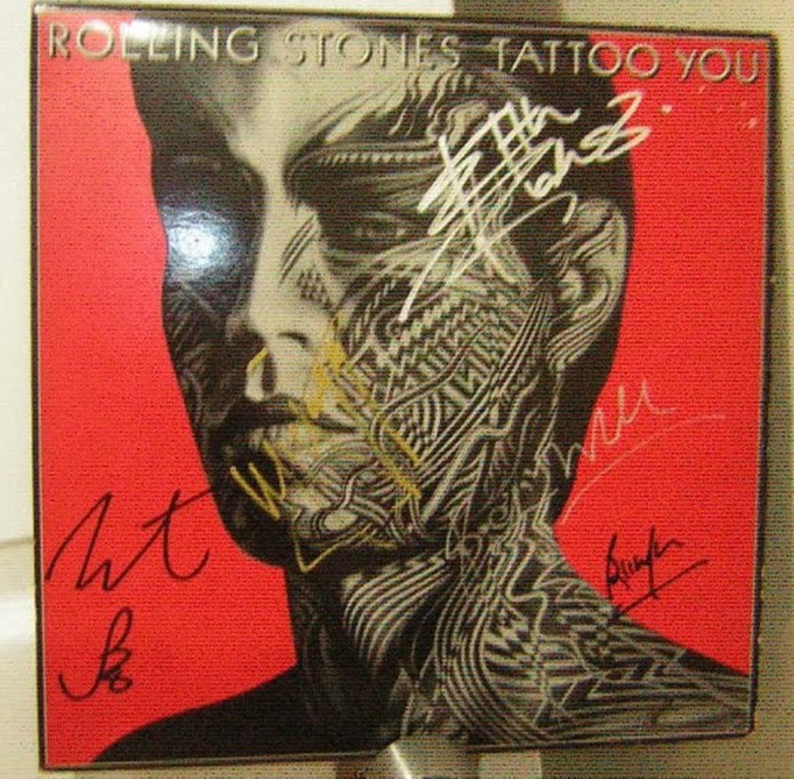 Rolling Stones Signed Lp Tattoo You Cover 5 Members Original - Etsy