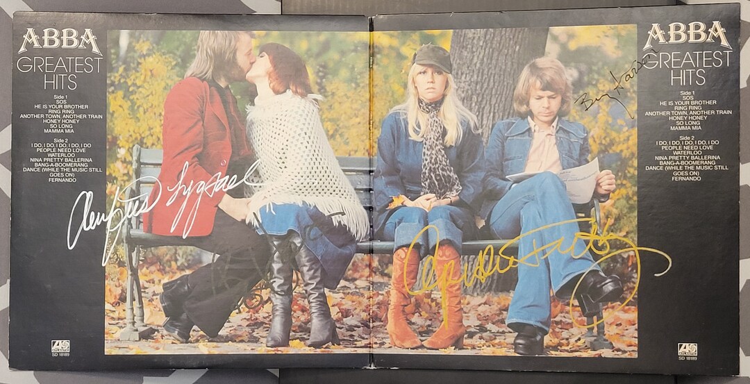 ABBA Signed Lp Greatest Hits Volume 1 by 4 Original Members, Original ...