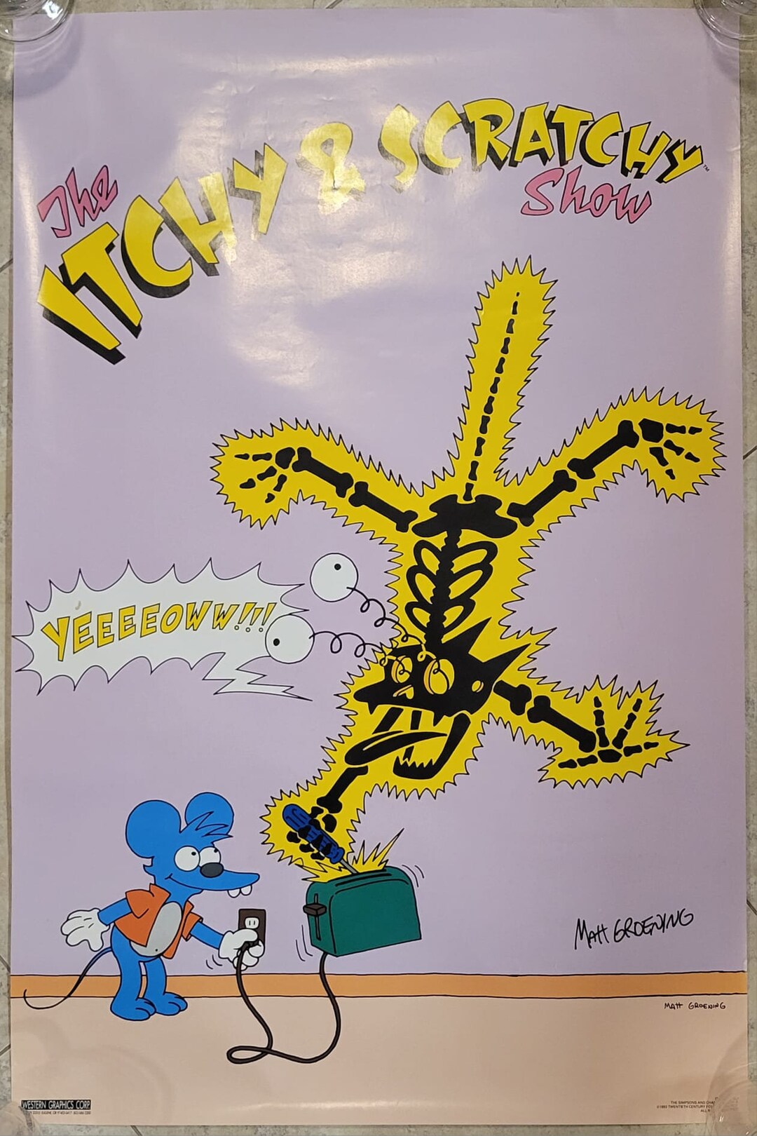 The Simpsons Signed Poster Itchy and Scratchy, Matt Groening, Original ...