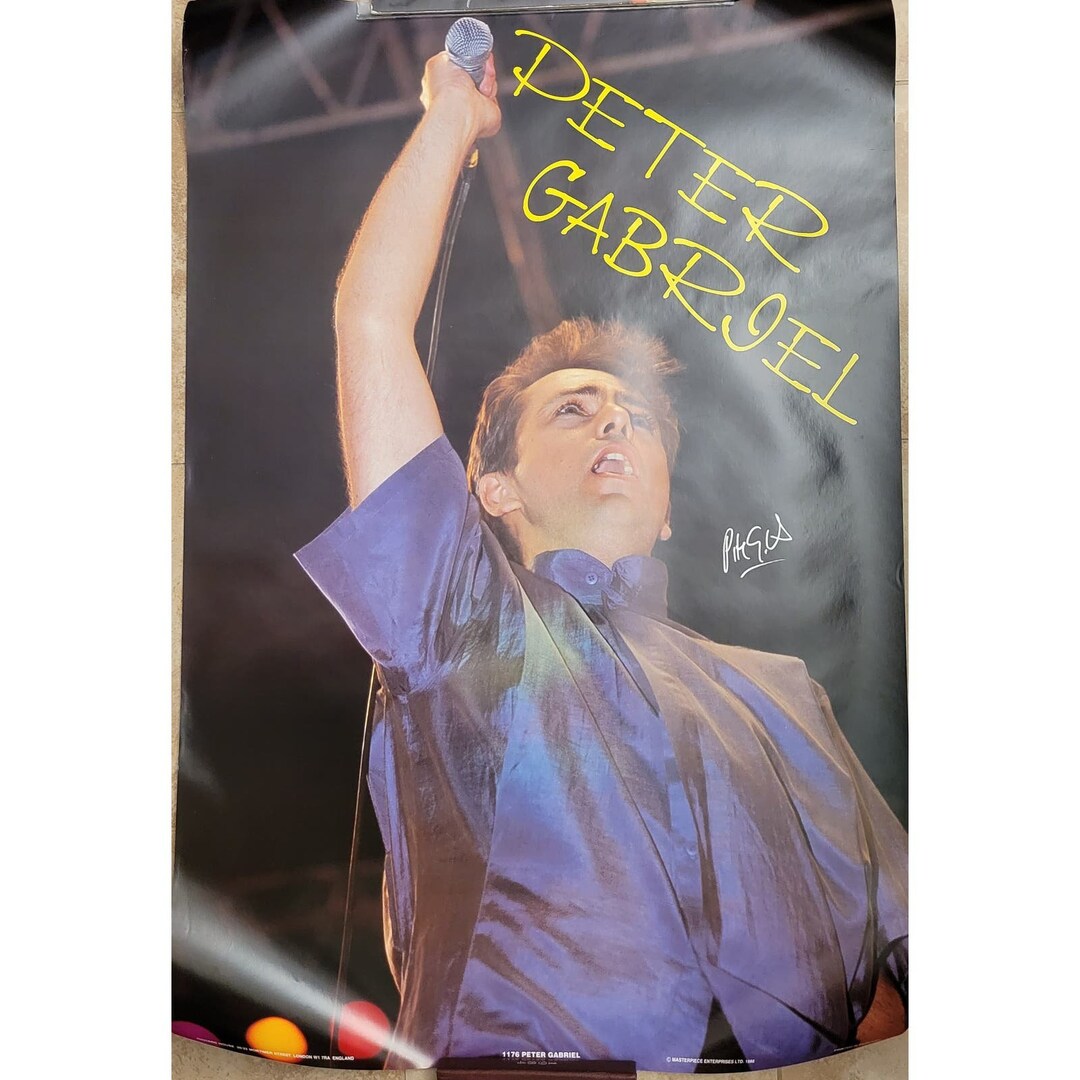 Peter Gabriel Signed Poster 1986, Original Album, Vintage Vinyl Record ...