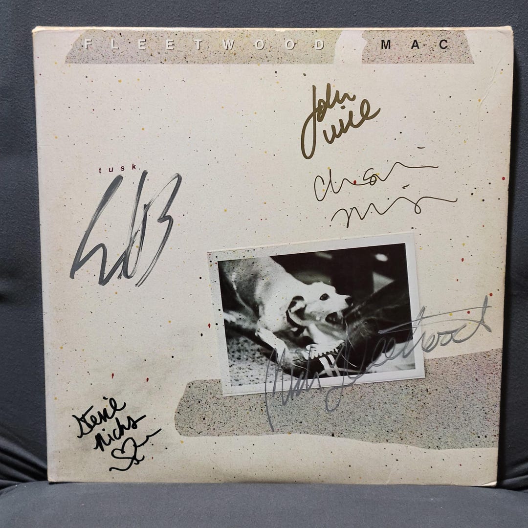 Fleetwood Mac Signed Lp Tusk, 5 Members, Original, Vintage, Great Gifts ...