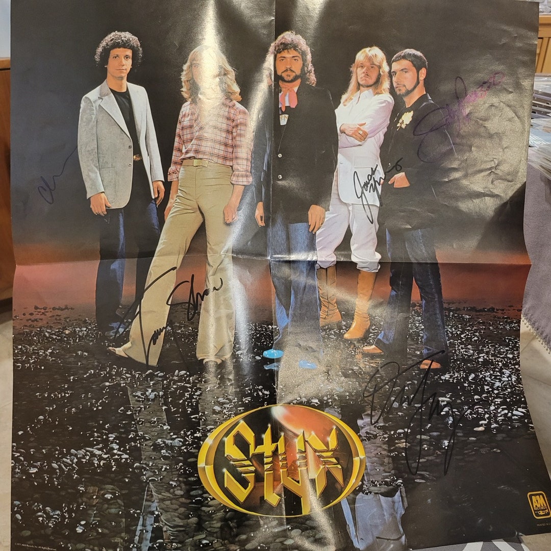 Styx Signed Poster the Grand Illusion, 5 Members, Original Album ...