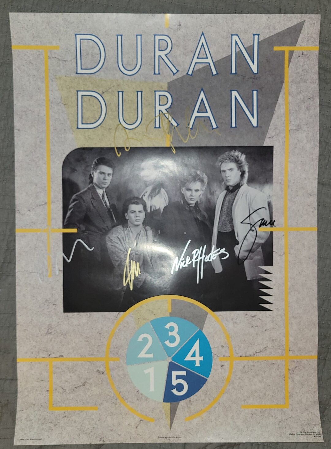 Duran Duran Signed Poster 1984, 5 Members, Original Album, Vintage ...