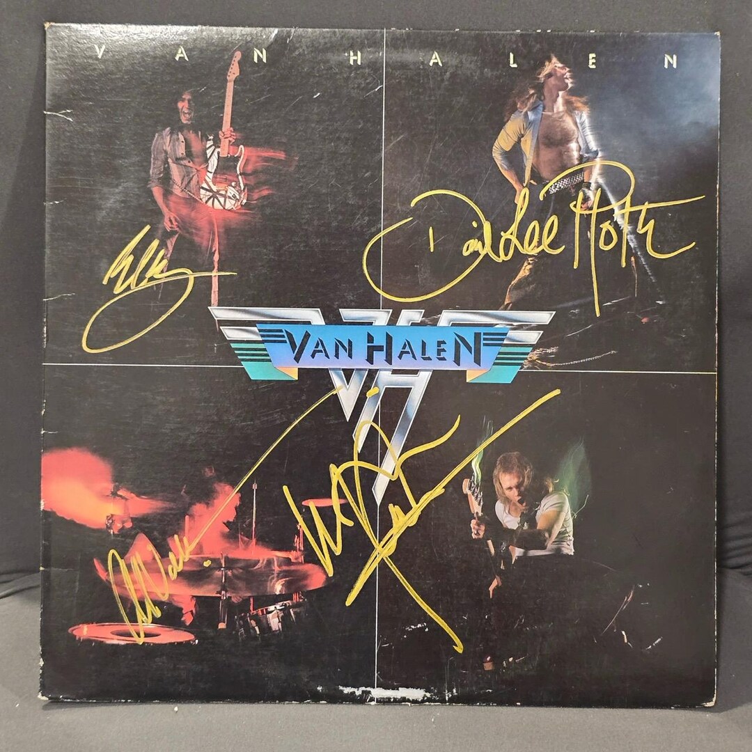 Van Halen Signed Lp Debut 1978 , 4 Members, Original, Vintage, Great ...
