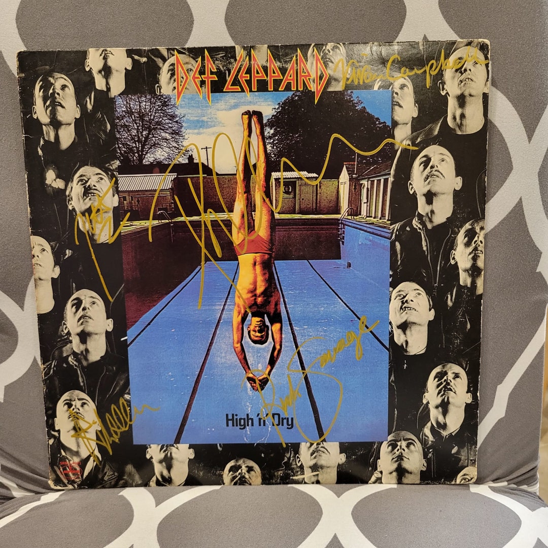 Def Leppard Signed Lp High N Dry, Original Album, Vintage Vinyl Record ...