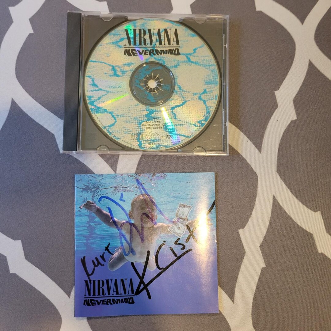 Nirvana Signed Cd Nevermind, 3 Members, Original, Vintage, Great Gifts ...