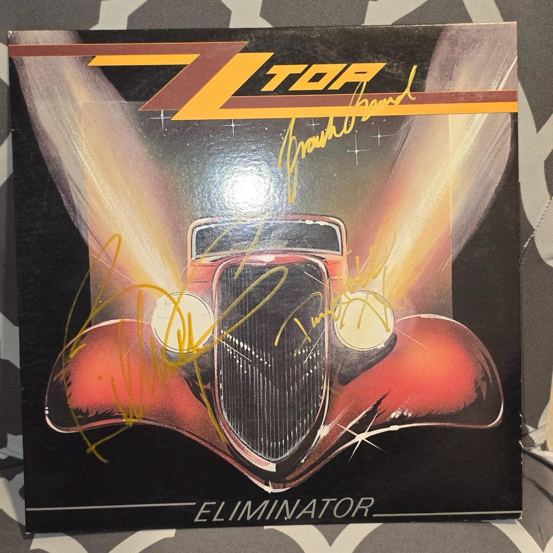 ZZ Top Signed Lp Eliminator, 3 Members , Original, Vintage, Great Gifts ...