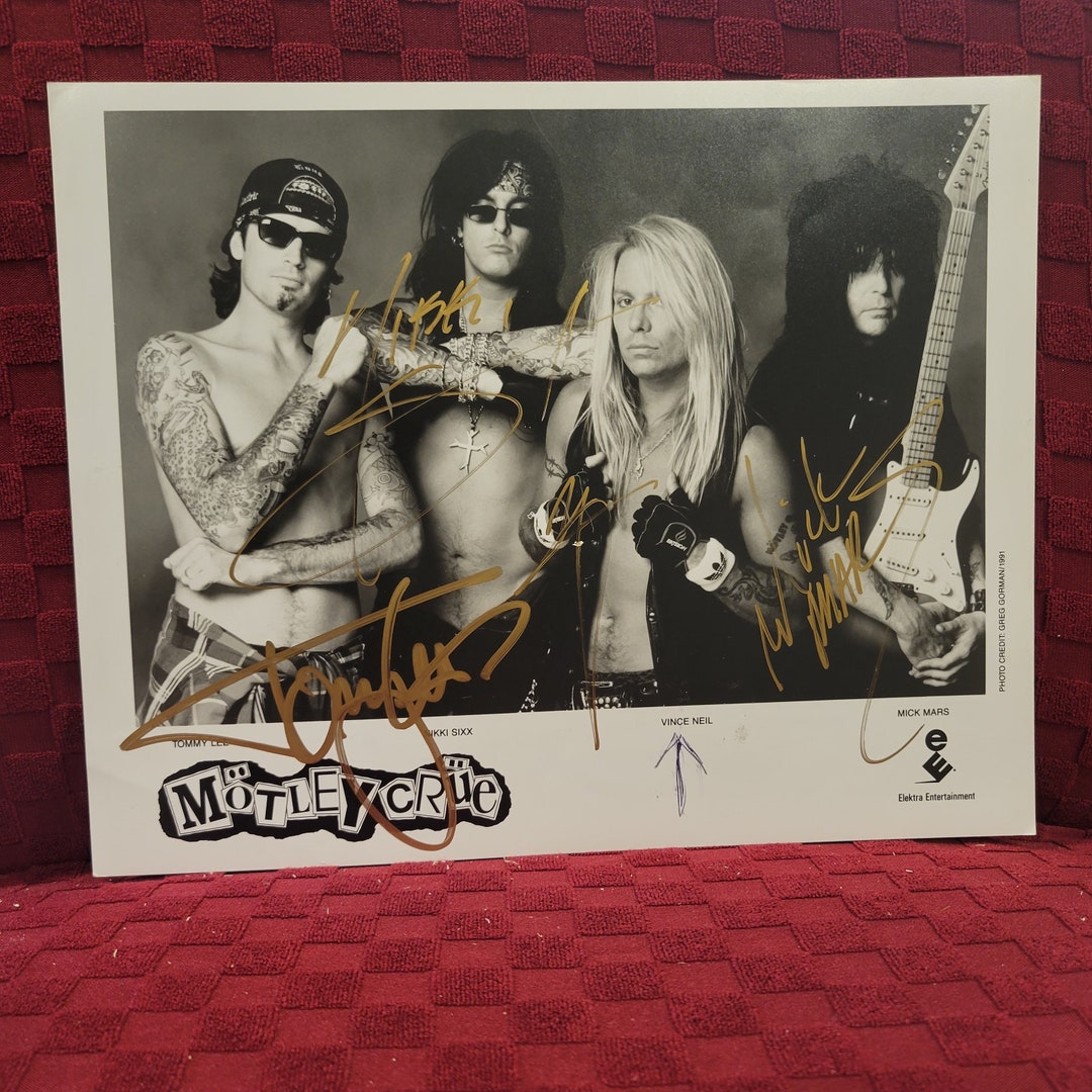 Motley Crue Signed Press Photo, 4 Members, Original, Vintage, Great ...