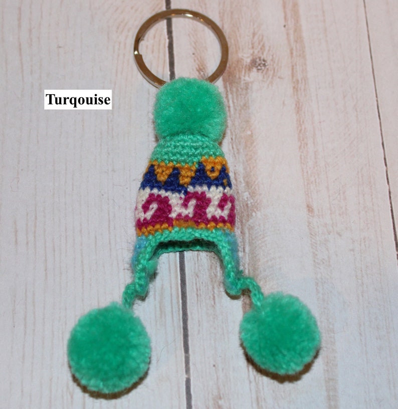 Crochet Peruvian Chullo Hat Keychain Handmade Cute Chullo Key Chain ...