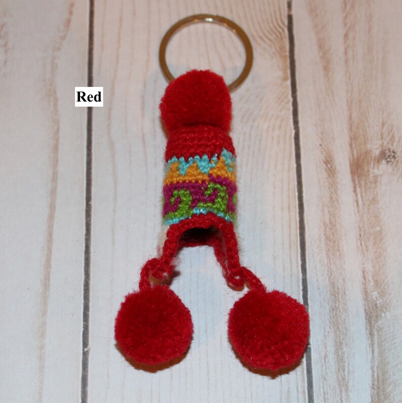 Crochet Peruvian Chullo Hat Keychain Handmade Cute Chullo Key Chain ...