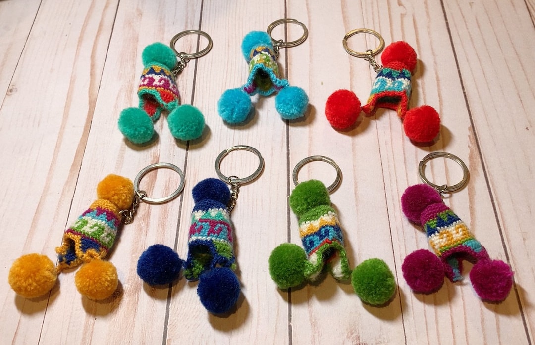 Crochet Peruvian Chullo Hat Keychain | Handmade Cute Chullo Key Chain ...