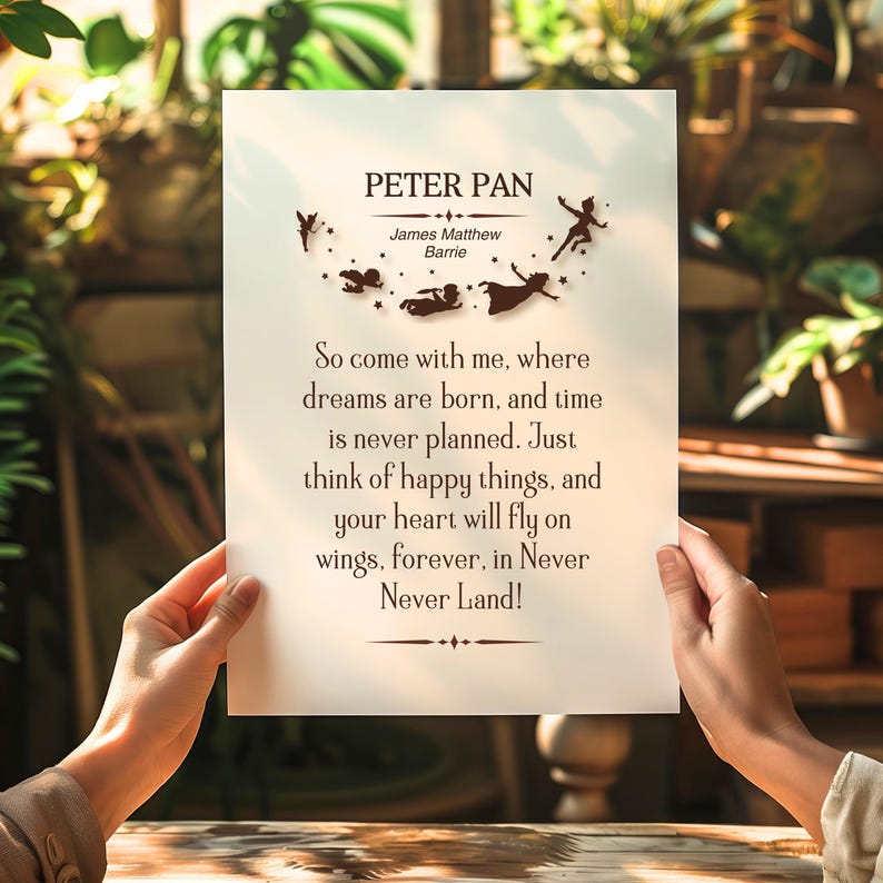 Peter Pan Quote Art Print | Neverland Nursery Decor (digital Download ...