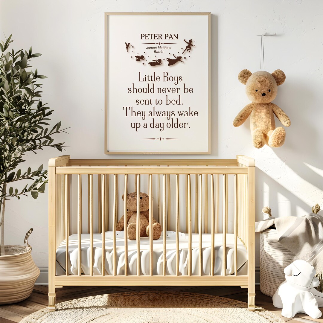 Peter Pan Quote Poster, Boys Room Decor, Baby Shower Gift, Little Boys ...