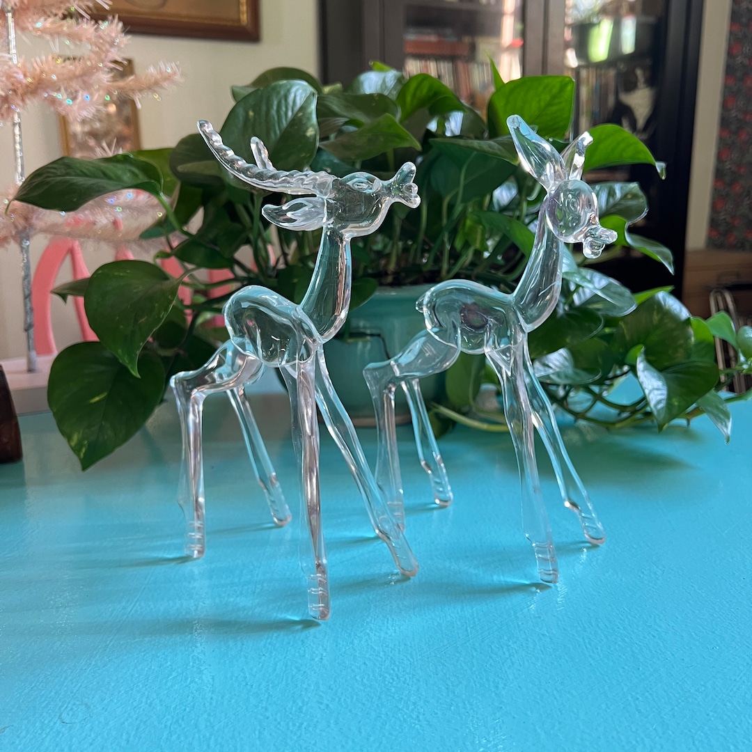Vintage Don Manning Nosco Art Clear Acrylic Buck and Doe Set - Etsy