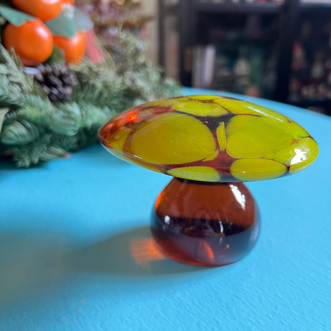 Blenko Mushroom Art Glass Glowing Mushroom Glass Mushroom Blenko Art ...