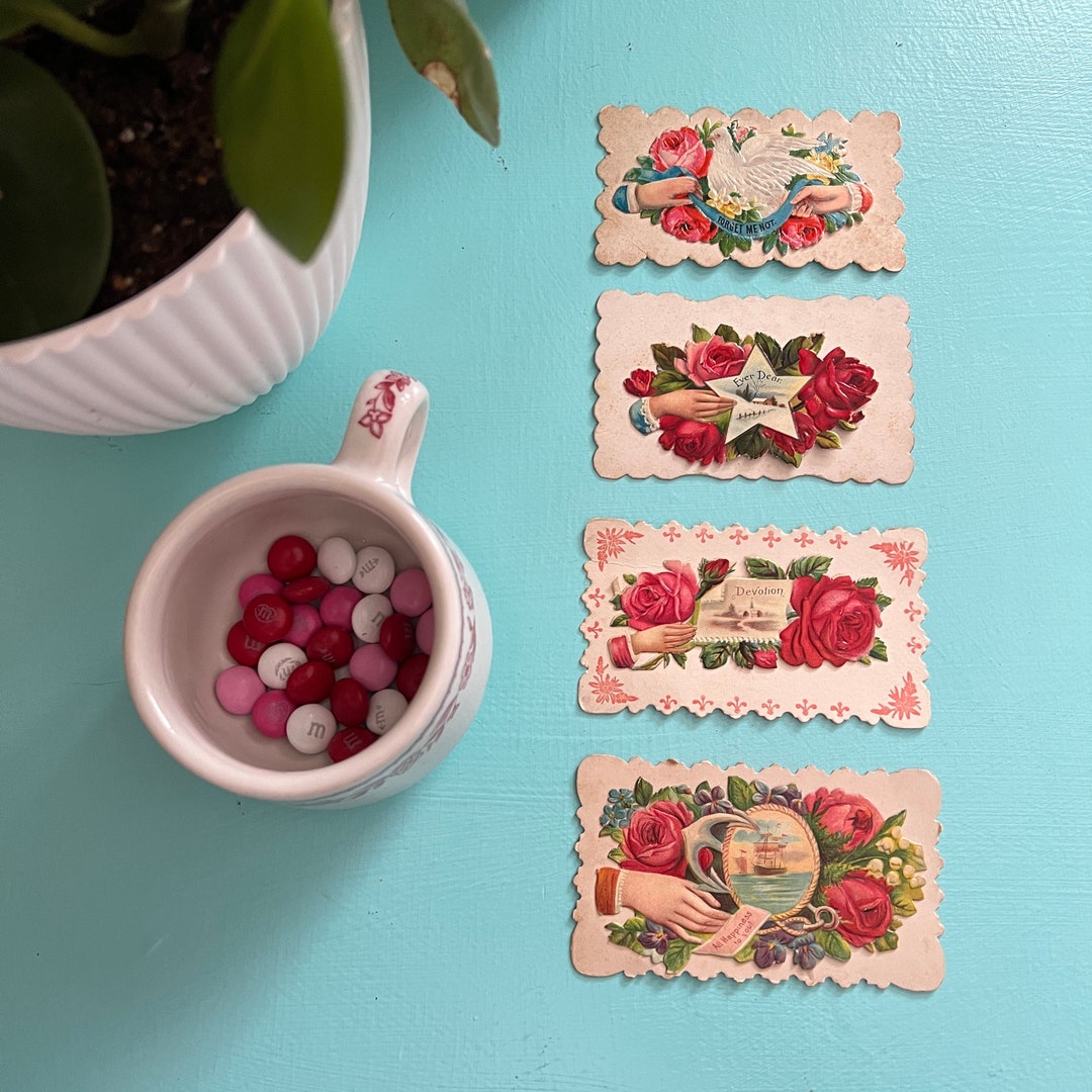 Vintage Victorian Calling Cards Set of Four Vintage Paper Card Embossed ...