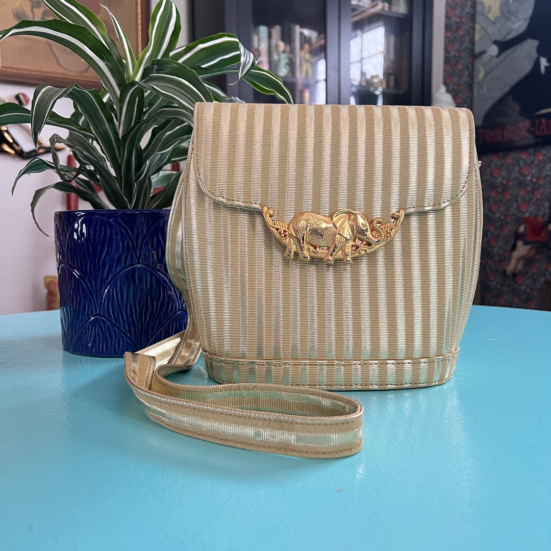 Vintage Gold Elephant Purse Gold Elephant Clasp Vintage Handbag Purse ...