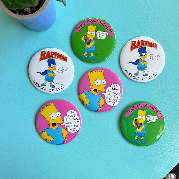Vintage Bart Simpson Pin Button Badge The Simpsons Pi… - Gem