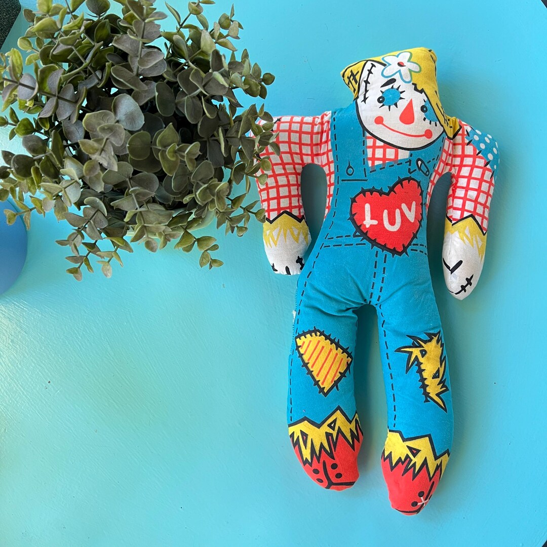 Brachs 1970's Sam LUV the Scarecrow Doll - Halloween Plush - Etsy