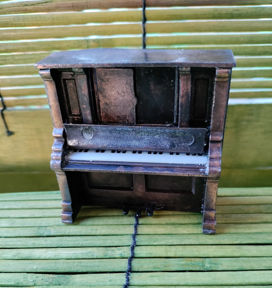 A Vintage Miniature Metal Piano Was Made by Durham Industries. Coppery ...