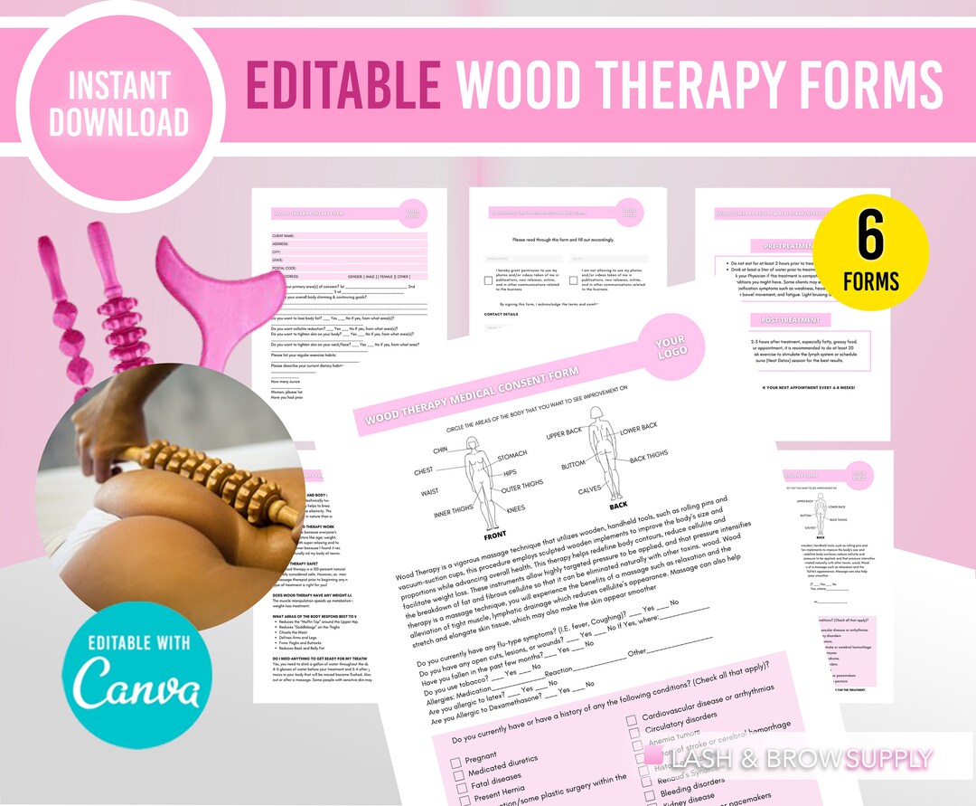Wood Therapy Forms, Maderoterapia, Wood Therapy Pdf, Editable Intake ...