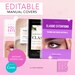 Editable Eyelash Extension Training Manual Covers, Instant Download ...